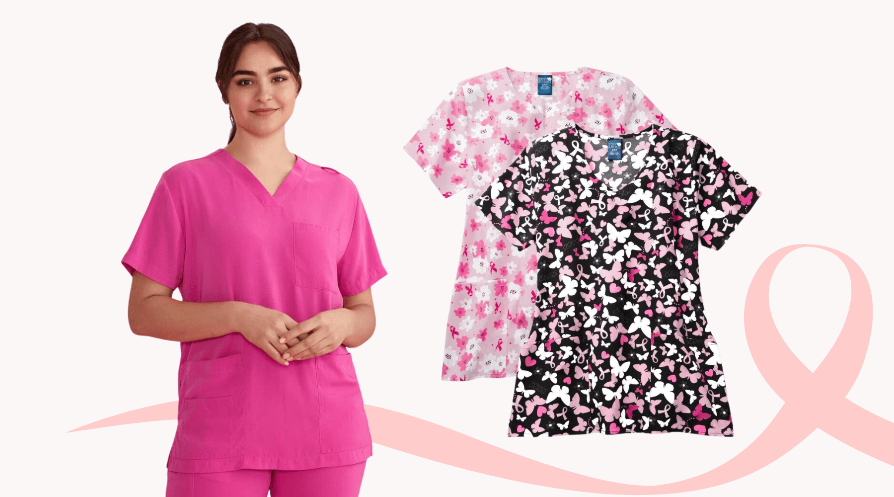 Embrace the Pink with our Breast Cancer Awareness Scrub Collection