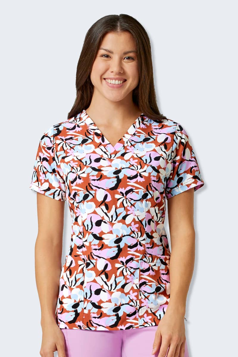 Floral & Botanical Print Scrub Tops | Patterned Scrubs Australia ...