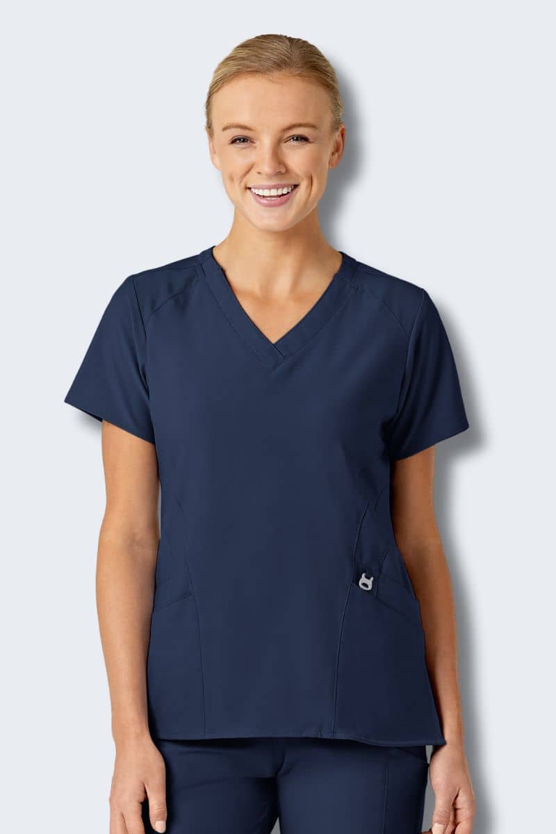 WonderWink W123 6155 Women's V-Neck Scrub Top | Stretch & 5 Pockets